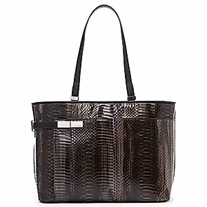 Calvin Klein Jade Tailored Tote, Black Python,One Size
