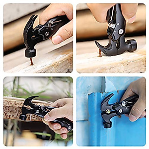 Gift for Men Dad Husband Brother Boyfriend Boys, Hammer Multi-Tool, Personalized Men Gift for Christmas Present Stocking Stuffer, Cool Birthday Gift Idea for Men Adult Son,12-in-1 Hammer Multitool