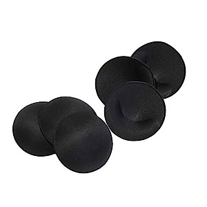 KESYOO Round Bra Pads 3 Pairs Soft Sponge Chest Pads Bra Cup Inserts Pad for Sports Bra Black