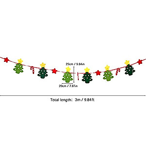 TODOZO Christmas Wall Decor Banner Hanging Bunting Garland Banner Decoration Supplies Wall Banner Hanger (A, One Size)
