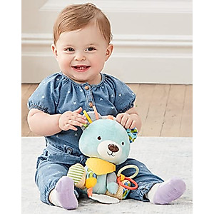 Skip Hop Bandana Buddies Baby Activity and Teething Toy with Multi-Sensory Rattle and Textures, Bear
