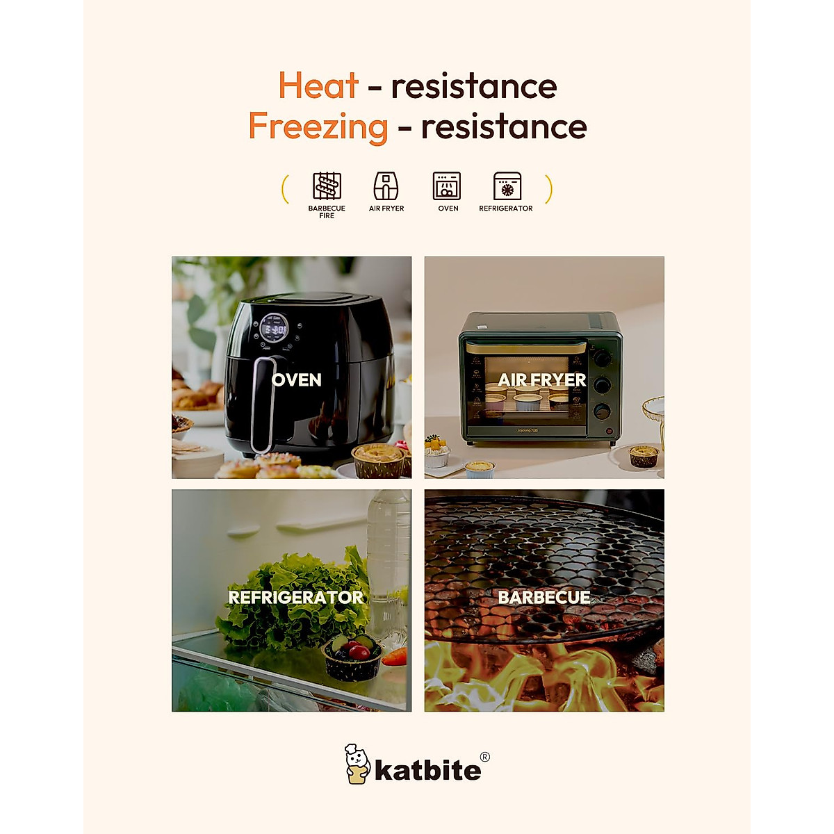 Disposable Ramekins with Lids - Katbite 60 Pack 5oz Aluminum Foil Cupcake Baking Cups, Muffin Tins for Creme Brulee, Desserts, Baking - Black