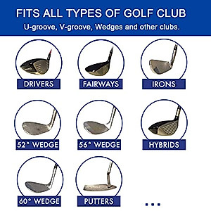 Bulex Golf Club Groove Sharpener, Re-Grooving Tool and Cleaner for Wedges & Irons - Generate Optimal Backspin - Suitable for U & V-Grooves