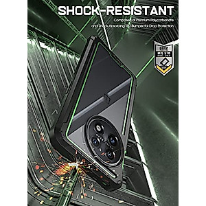 Poetic Guardian Case for OnePlus 11 5G 6.7" (2023) [20 FT Mil-Grade Drop Tested], Full-Body Hybrid Shockproof Bumper Cover with Built-in Screen Protector, Green/Clear