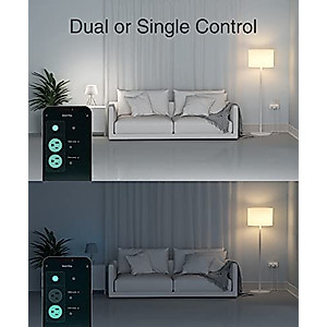 Smart Plug Extender, WISEBOT 2.4G WiFi Dual Outlet Works with Alexa and Google Home, Surge Protector Mini Socket Plug-in Remote Control and Timer Function, 10A 1200W, 2-Pack, White