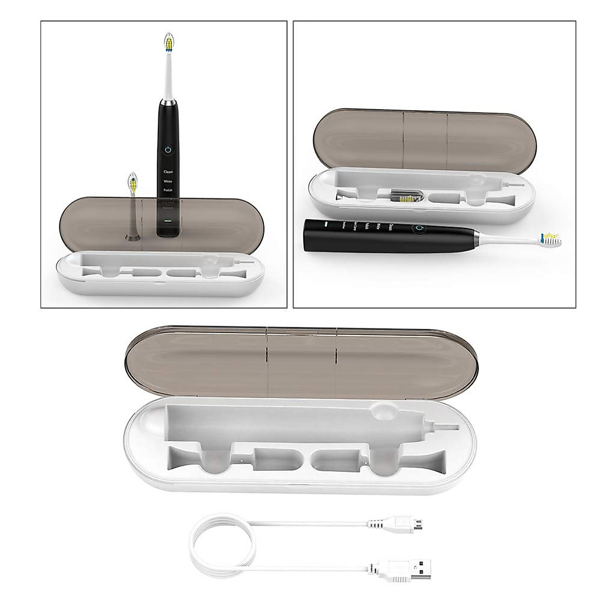 freneci Electric Toothbrush Charger Replacement Case for Philips Sonicare DiamondClean HX9382 HX9372 HX9362 HX9360 - White 1m Cable