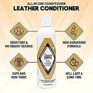 Premium Leather Conditioner for Boots, Shoes, Bags, Furniture, Car Interior, & More- Non-Toxic & Will Not Darken Leather- Made in USA Since 1907-8oz Bottle