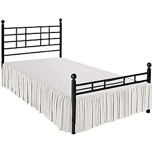 Ruffled Bed Skirt with Split Corners- Twin Size 14 Inch Drop Cream Bed Skirt Three Side Coverage- 100% Microfiber Soft,Sheen & Luxurious Look- Expertise Tailored Fit Wrinkle Free Bed Skirt
