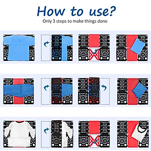 BoxLegend Version 3 Shirt Folding Board t Shirts Clothes Folder Durable Plastic Folding Helper Easy and Fast Folding Boards for Adults and Children, Black and Red