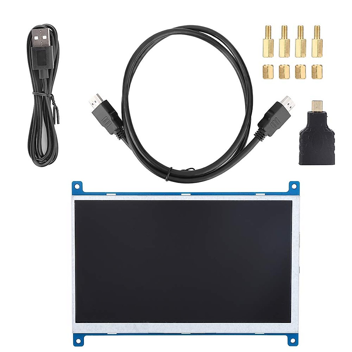 Sutinna LED Backlight 7 Inch Monitor True IPS HD Widescreen Upgraded Game Display No Driver 1024x600 for Raspberry Pi/BB Black