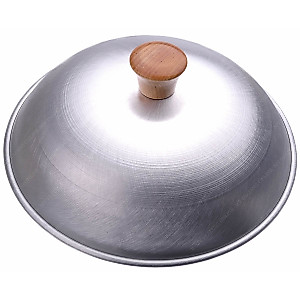 Aluminum Dome Wok Lid/Wok Cover, 13-Inches, (For 14" Wok), 18 Gauge, USA Made