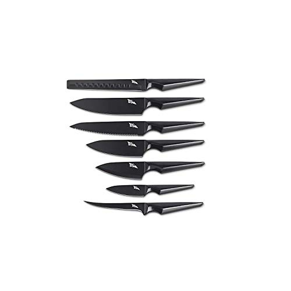Edge of Belgravia GALATINE's Professional Chef Knives Set With Erogonomic Grip For Kitchen & Dining,Thick Blade,Stainless Steel (7pcs,Black)
