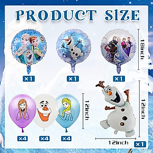 20Pcs Frozen Party Balloons Frozen Themed Birthday Party Foil Balloons Latex Balloons Frozen party Decoration