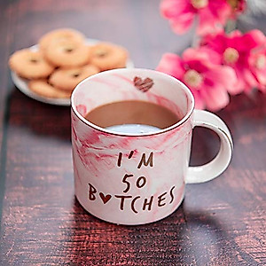 I'm 50 - Funny 50th Birthday Gifts for Women - Best Turning Fifty Year Old Birthday Gifts Ideas for Women, Wife, Mom, Daughter, Sister, Aunt, Best Friends, BFF, Coworkers, Her - Ceramic Coffee Cup