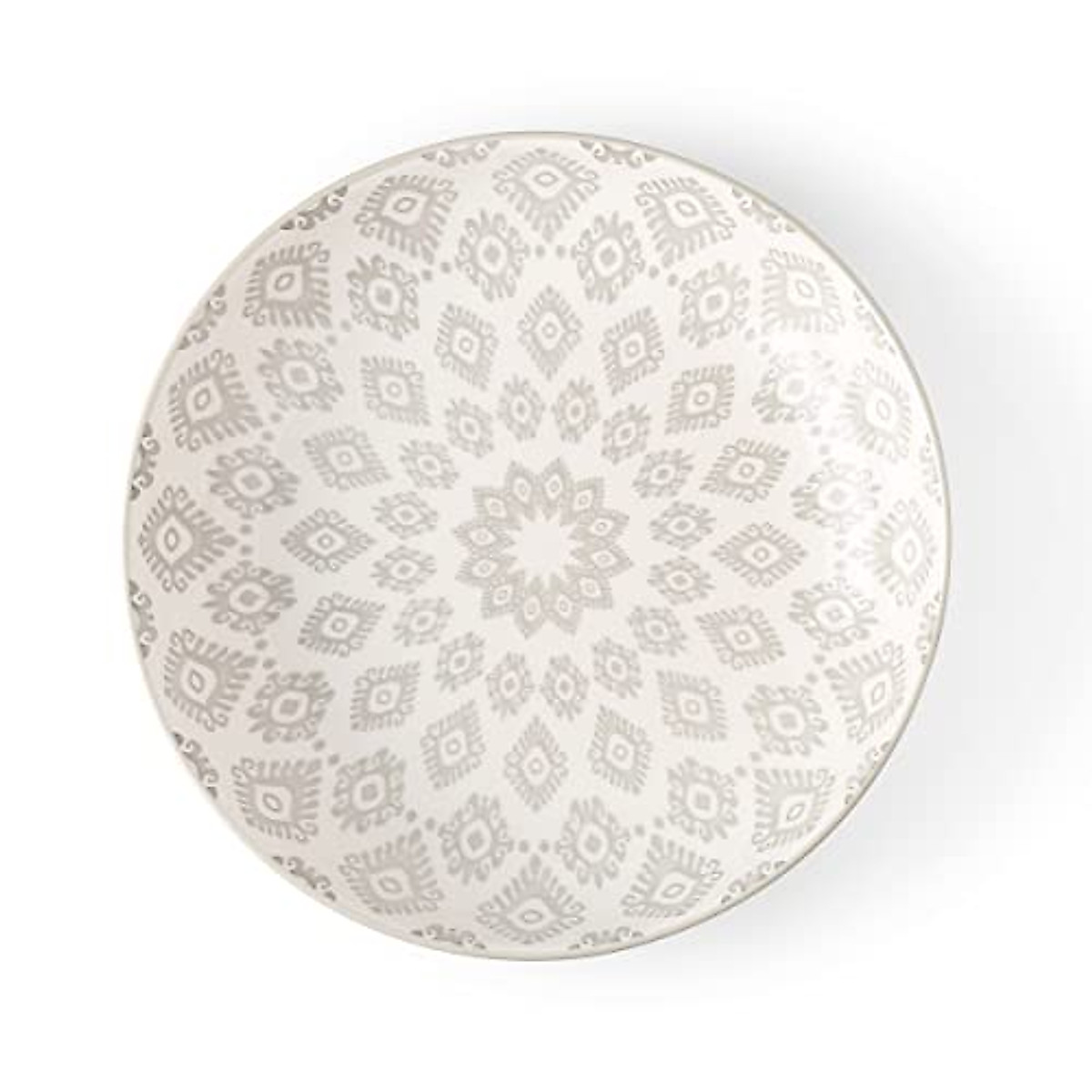 Signature Housewares Pad Print Set of 4 Assorted Dinner Bowls 8.5", 22oz, PP Gray