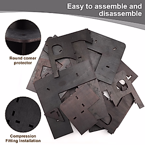 3 Pcs 3 Tiers Retail Table Display Stand Wooden Corner Display Rack Portable Shelf Rack for Retail Table Top, Counter Top, Craft Shows, Farmers Market, Trade Shows Small Products Display (Black)