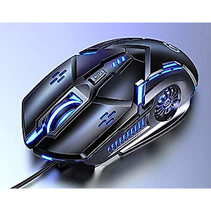Smaige Gaming Mouse Wired,6 Buttons, 4 Adjustable DPI Up to 3200 DPI, 7 Circular & Breathing LED Light, Multifunction Wired Mouse Used for Games and Office (Black)