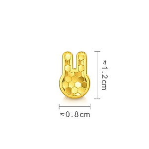 CHOW SANG SANG 999 24K Solid Gold Mini Charm Dazzling Rabbit Charm Blessing Bracelet for Women and Men 93652C