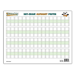 Channie’s Visual Two Sided Large Dry Erase Alphabet & Numbers Poster Board, Use in Classroom and Homeschool; Size 22” x 17”, Ages 3 and Up, PreK – 2nd