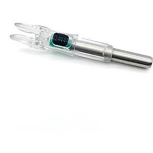 DEEPOWER S Lighted Nocks for Arrows .244/6.2mm 6/12 Pack Lighted Arrow Nocks for Archery Hunting (6, Green)