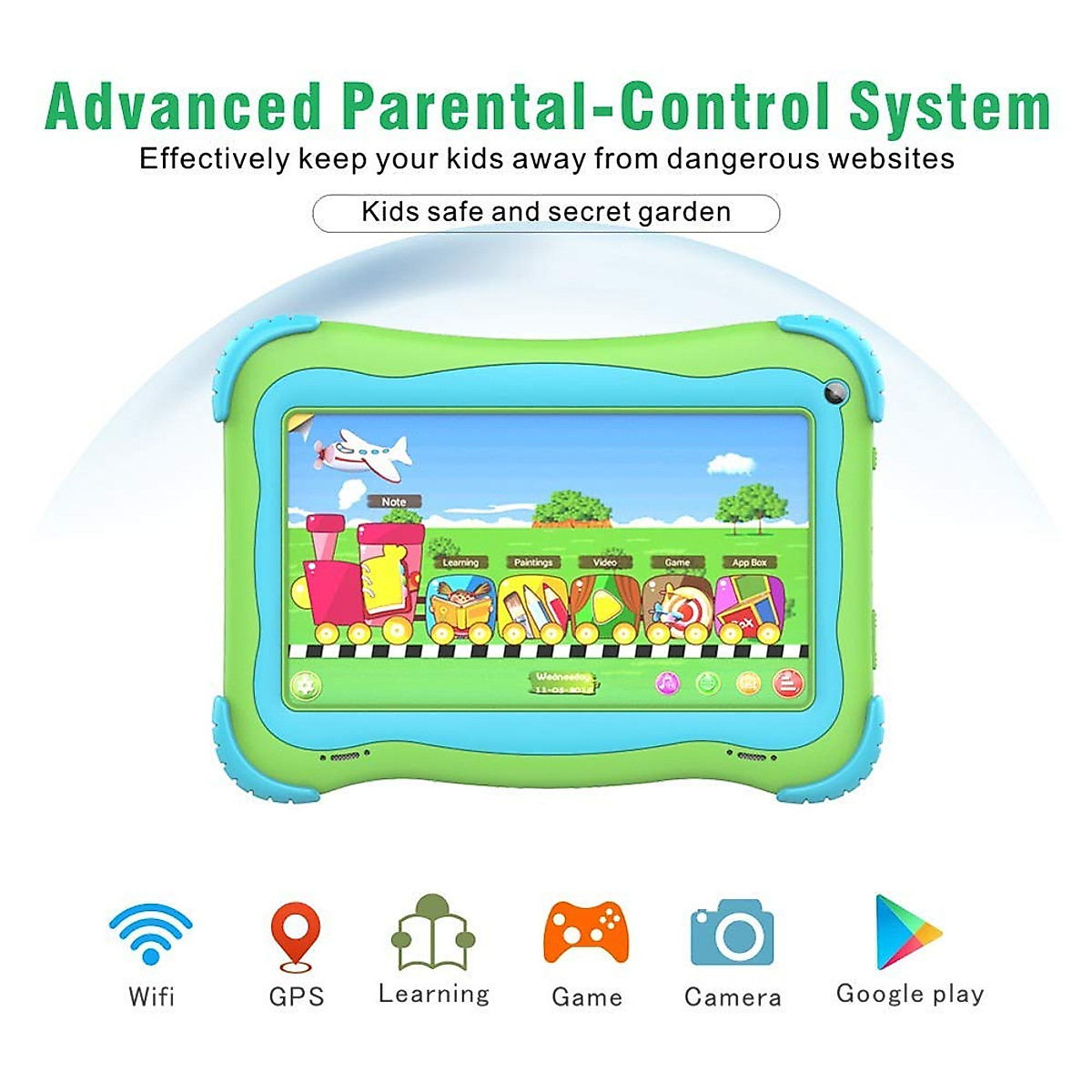 Kids Tablet 7 Android Kids Tablet Toddler Tablet Kids Edition Tablet with WiFi Dual Camera Childrens Tablet 1GB + 32GB Parental Control, Google Play Store