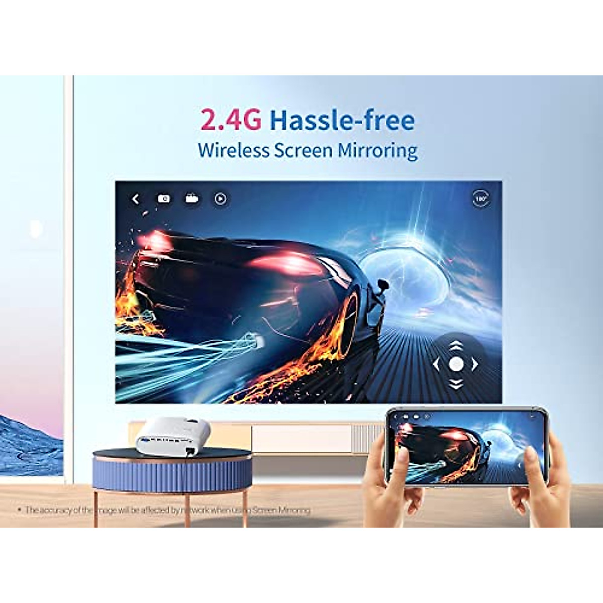 Projector with WiFi, 2023 Upgrade 9000L [100" Projector Screen Included] Projector for Outdoor Movies, 1080P Supported Mini Projector Compatible with TV Stick, iOS, Android, PS5
