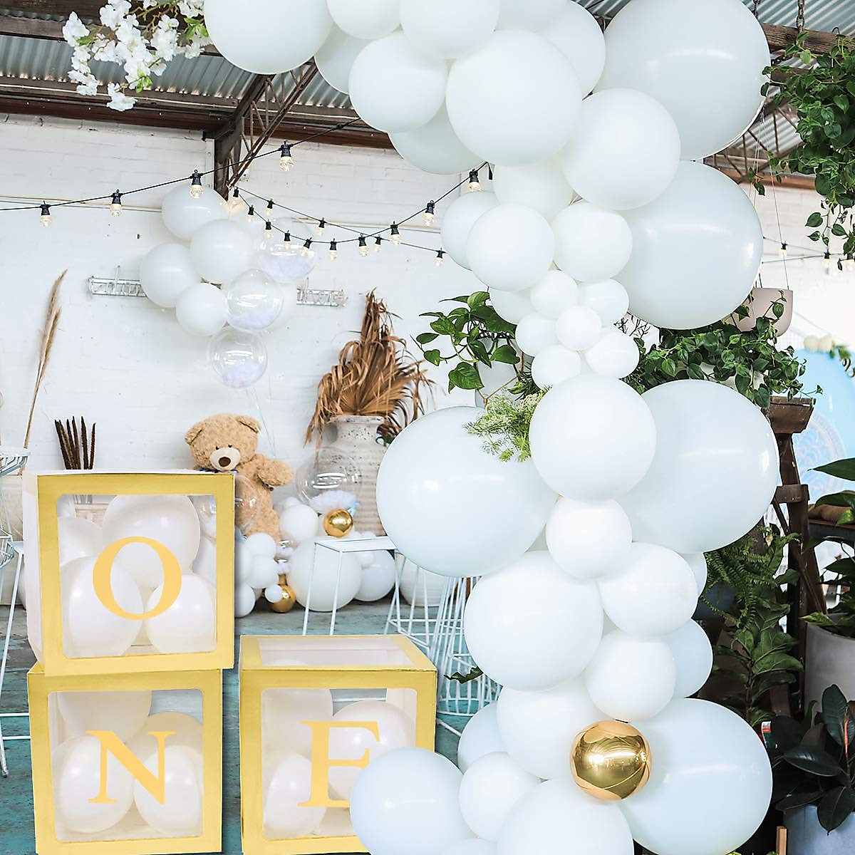 DUILE White Balloons White Balloon Garland Arch Kit Wedding Decoration Balloon Arch Kit Bridal Shower White Indoor Birthday Decoration Backdrop Party Supplies Baby Shower Decorations for Girl Boy