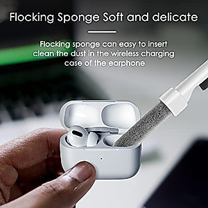Bluetooth Earbuds Cleaning Pen,Siumir Headphone Cleaner Compatible with Airpods with Soft Dust Removal Brush Pen for Headphones, Charging Box, Camera, Mobile Phones