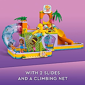 LEGO Friends Water Park Set 41720 Swimming Pool and Slides, Heartlake City Toy, Pretend Play Birthday Gift Idea for Kids Ages 6 Plus