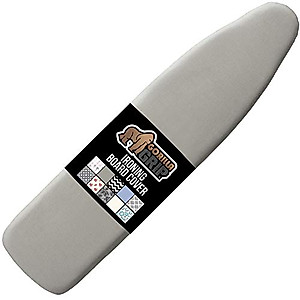 The Original Gorilla Grip Ironing Board Cover, Silicone Coating, Full Size Scorch Resistant Padding, Elastic Edge, Heavy Duty Iron Pad Covers Standard Boards, Hook and Loop Fastener Strap, Silver