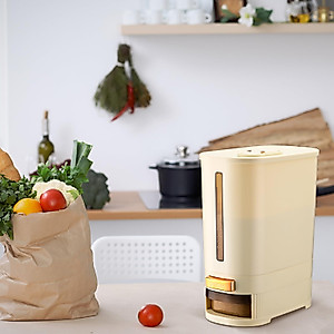 Teenyyou 30 Lbs Airtight Rice Dispenser Sealed Large Rice Container with Cup Moisture Proof Cereal Dispenser Grain Dispenser Storage Container for Pantry Baking Cooking Kitchen Restaurants