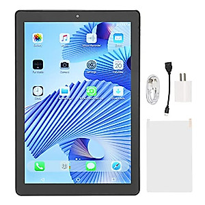 Qinlorgo Gray Tablet, 5G WiFi Dual Camera Octa Core CPU 10.1 Inch Reading Tablet for Gaming (US Plug)