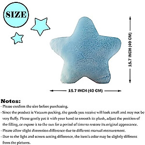 AUCOOMA 15.7" Star Pillow Blue Plush Star Shaped Pillow Stuffed Hugging Toy Decor Gift