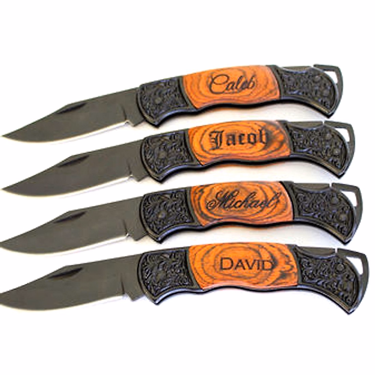 Gifts Infinity® Personalized Laser Engraved Pocket Knife Rosewood Handle Groomsmen, Free