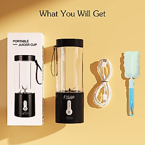 Small Blender, ETGlife Small Blender for Shakes and Smoothies, 18.5 Oz Travel Cup Design, 6 Blades & 150W Power Portable Blender with USB C Rechargeable, Perfect for Travel, Office, Gym & School