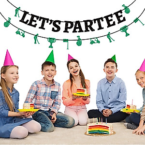 Golf Birthday Banner Let's Partee Golf Themed Party Decorations Golf Party Supplies for Lets Partee Banner Golf Happy Birthday Party Adults Kids Baby Shower Hanging Swril Decor