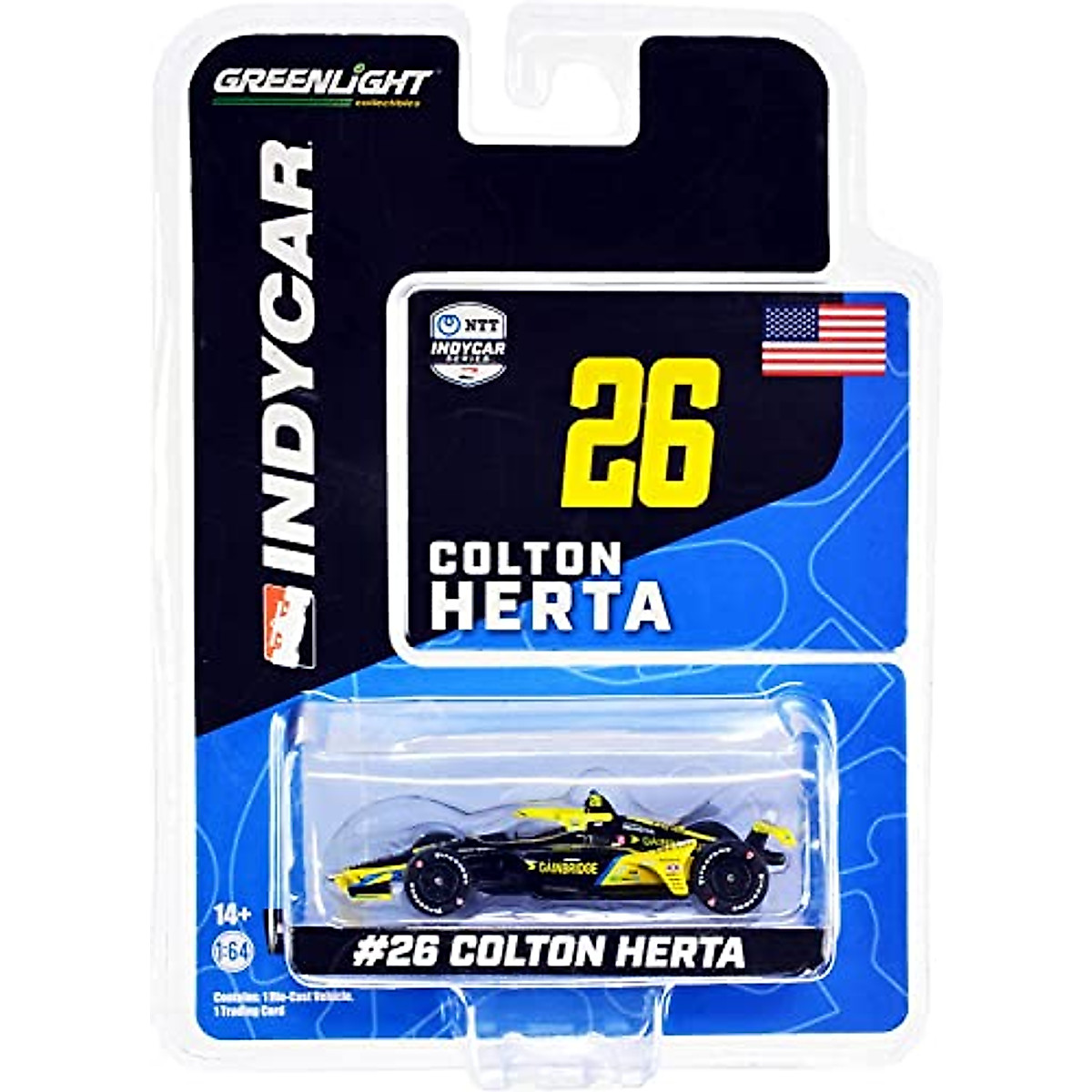 Greenlight 11534 2022 NTT IndyCar Series - #26 Colton Herta / Andretti Autosport, Gainbridge 1:64 Scale Indy 500