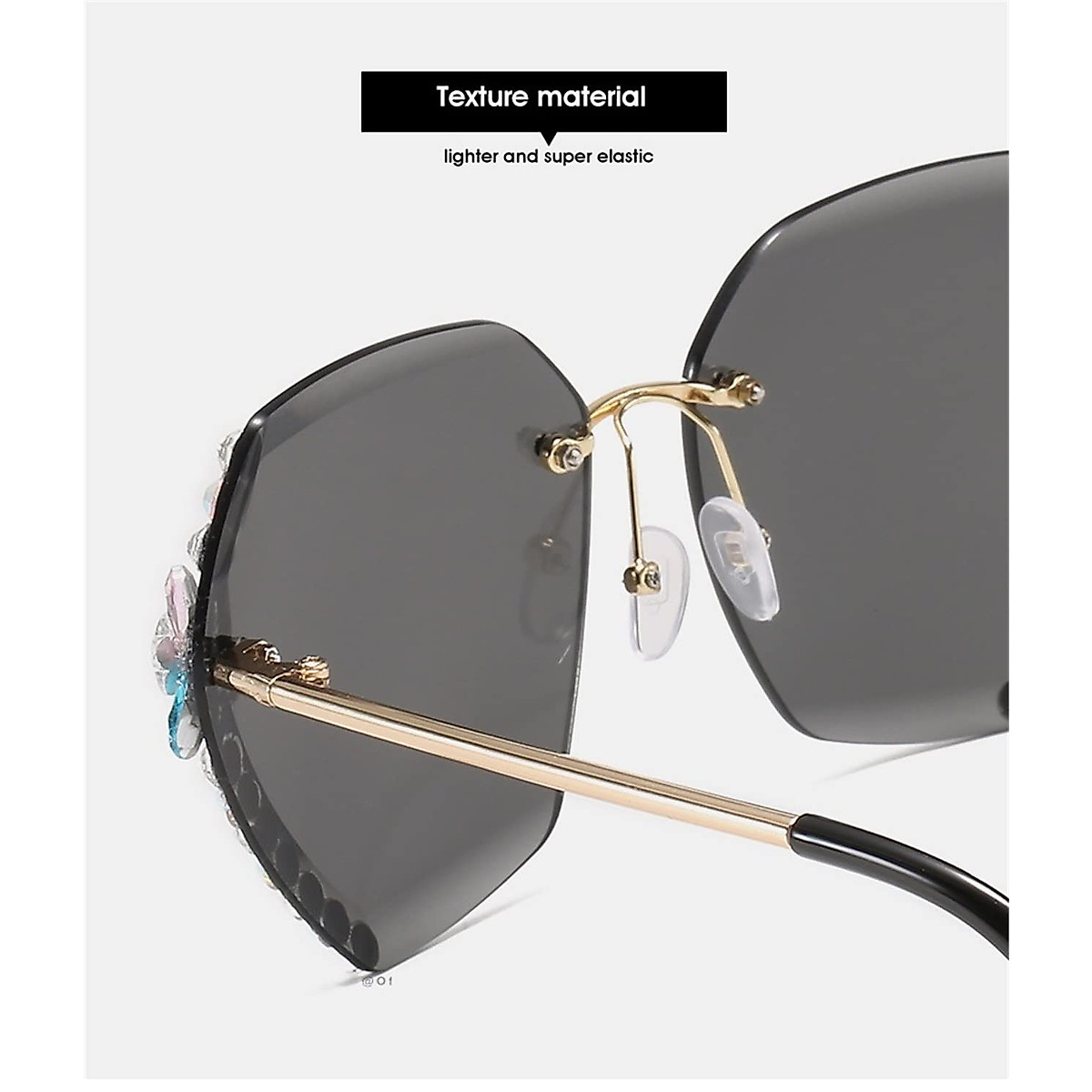 2023 New Woman Sunglasses for Beach Summer with Eyeglass Cases, Sunglasses Womens Trendy, Fashion Woman Rimless Sun Glasses for Beach Summer Outdoor, Anti Glare 100% Sunglasses to Protect Eyes