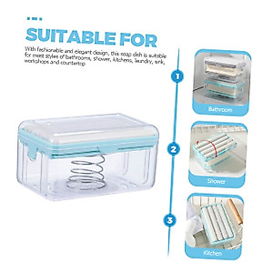 Cabilock 4pcs Soap Box Strip Holder Soap Dispenser Container Soap Case Soap Foam Maker Shower Soap Holder Dishwashing Liquid Dispenser Lip Gloss Holder Soap Dish Plastic Camping Travel