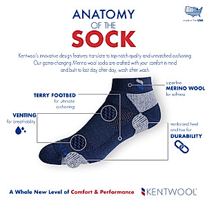 KENTWOOL Men's Classic Low Socks Natural Large