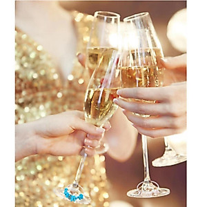 Pride & par 24 Pcs Nature Gemstone Beads Wine Charms for Glasses,Wine Glass Markers,Drink Markers for Stem Glasses,Wine Glass Decoration for Weddings,Parties