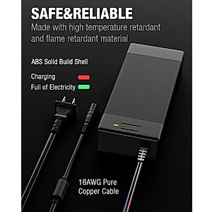 stio 4 Prong Charger for Ninebot S/S-MAX/Mini PRO/Mini lite, 63V 2A Power Supply Compatible with Ninebot by Segway Go Kart Kit,Gokart PRO 4 Pin Notched Connector Lithium Battery Charger Power Adapter