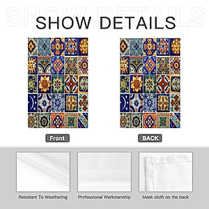 Double-sided garden flag Retro Talavera Tiles Mexican Folk Art Outdoor Flag Garden Flag Yard Outdoor Decoration （12×18in）.