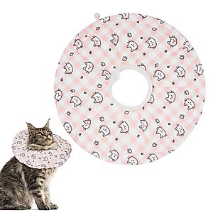 Crazy Felix Cat Cone, Soft Cat Cone Collar to Stop Licking and Scratching, Adjustable Recovery Cone for Cats After Surgery with Drawstring Design, Easy to Eat and Drink