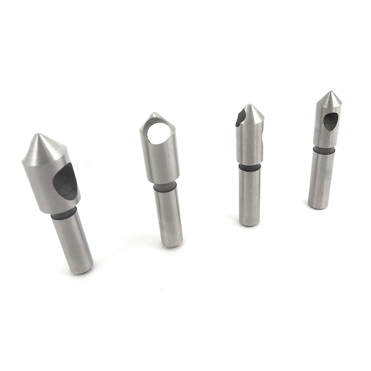 Taytools 467252 4 Piece 82 Degree Single Zero Flute Countersink Chamfering Tool Set in Wooden Box