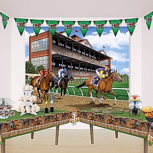 Beistle Horse Racing Pennant Banner, 11" x 12', Multicolor