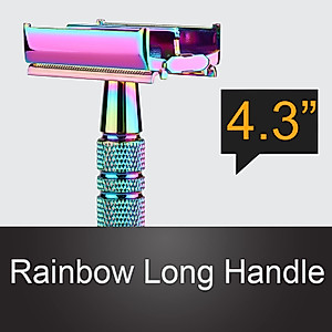 WEISHI Safety Razor Butterfly Open Double Edge Elegant Rainbow Color