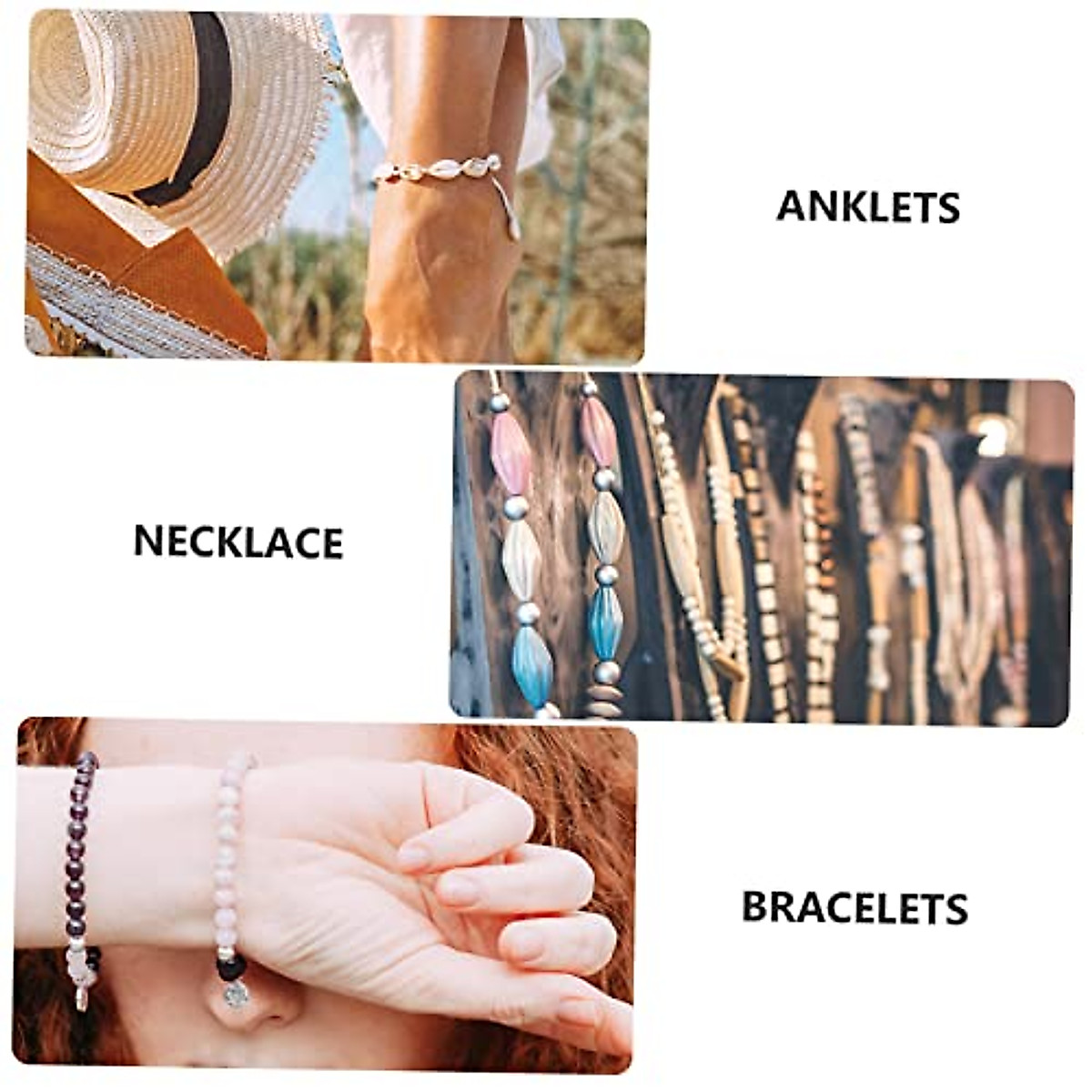 COHEALI DIY Handmade Beads Gemstone Bead Bracelet Jewelry Bracelets Glass Necklace Jewelry DIY Round Beads Glass Spacer Beads DIY Craft Loose Bead DIY Beads Kit Glass Beads Set 200pcs