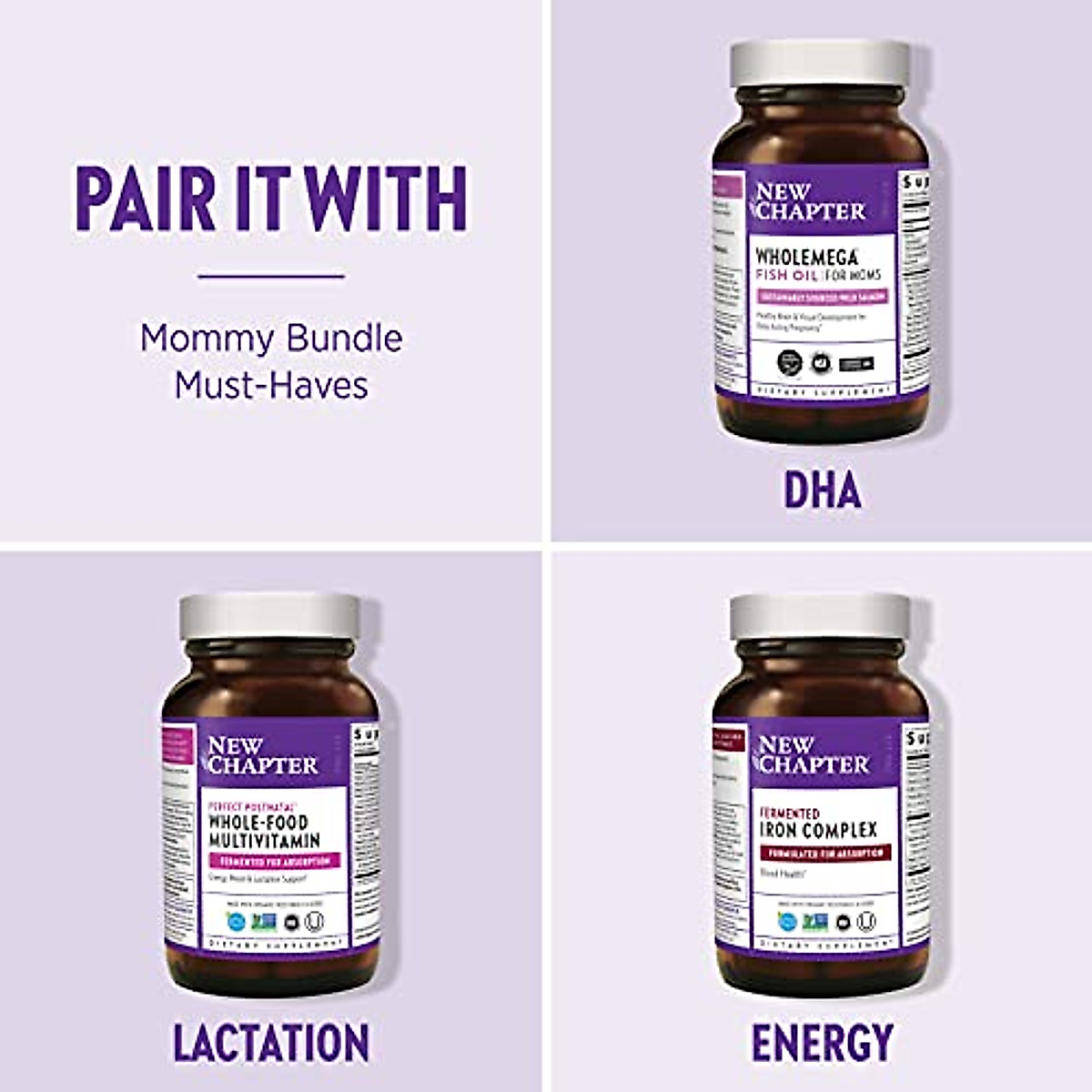 New Chapter Advanced Perfect Prenatal Vitamins - 192ct, Organic, Non-GMO Ingredients for Healthy Baby & Mom - Folate (Methylfolate), Iron, Vitamin D3, Fermented with Whole Foods and Probiotics
