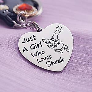Shrek Merch Keychain Gifts For Women BFF Teen Girls Daughter Shrek Merchandise Heart Keychains